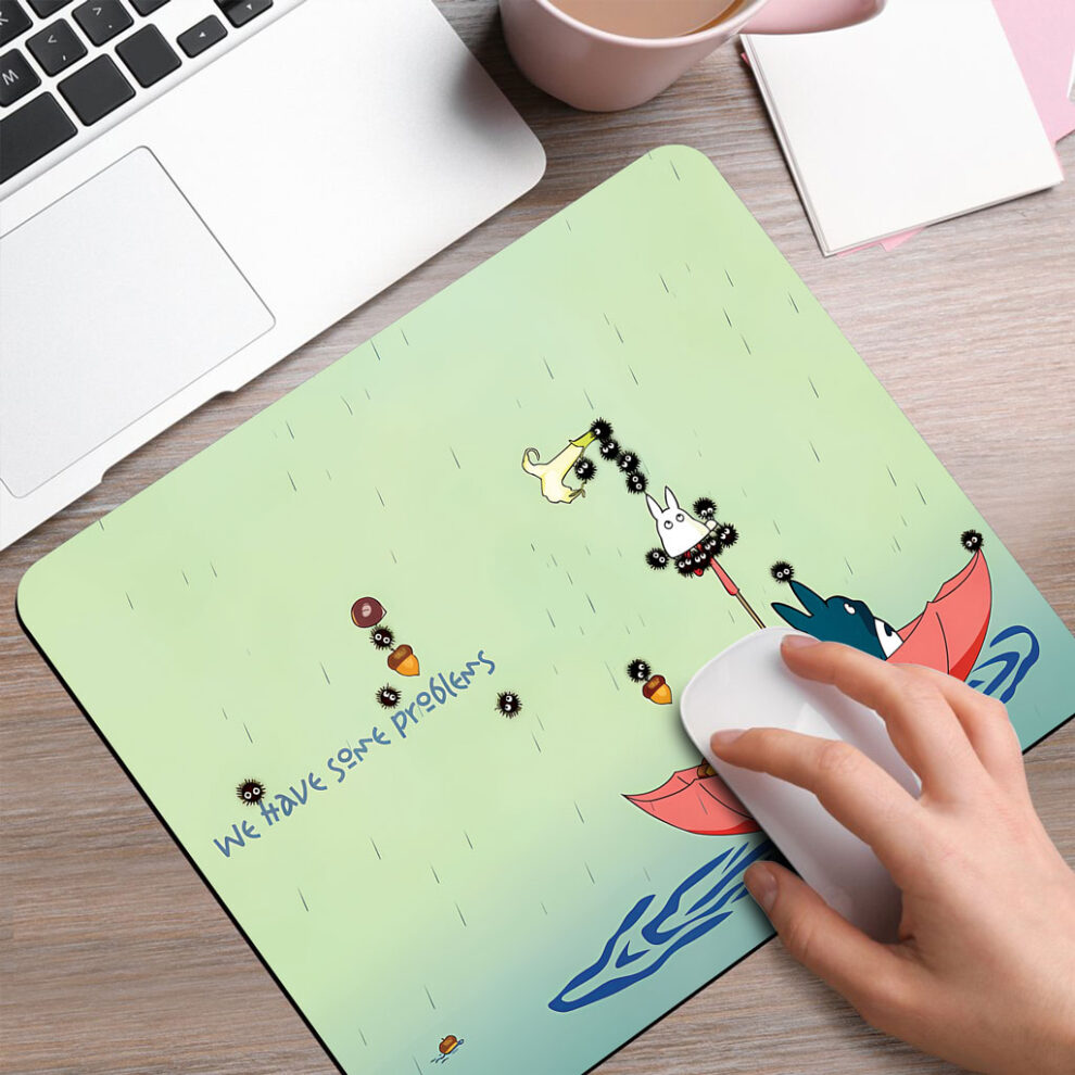 Studio Ghibli Totoro Umbrella Boat & Soot Sprites Desk Mat