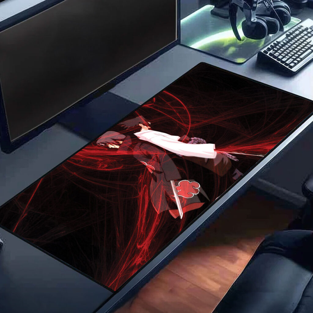 Naruto Mouse Pad Itachi Vs Sasuke Uchiha Desk Mat – Red Aura Battle Design