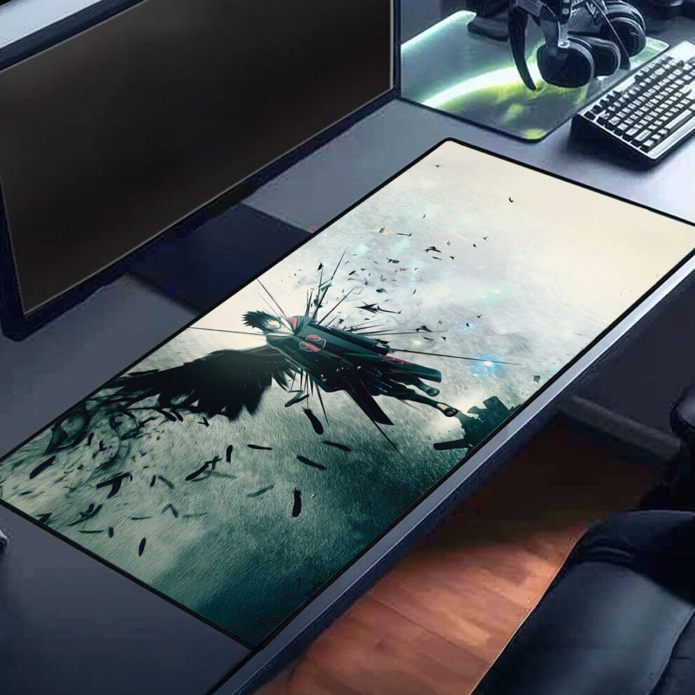 Naruto Desk Mat Sasuke Uchiha Akatsuki Crow Wing Design