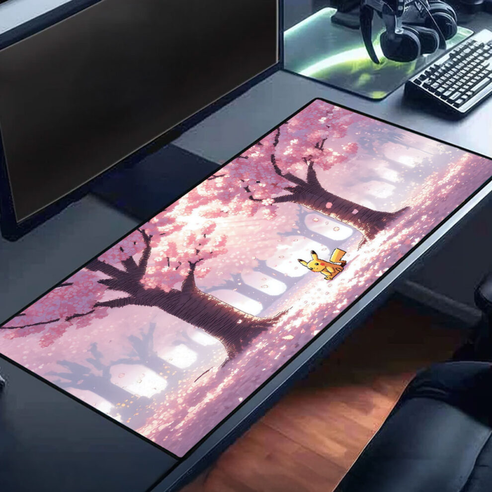 Pokemon Desk Mat Pikachu Sakura Forest Design