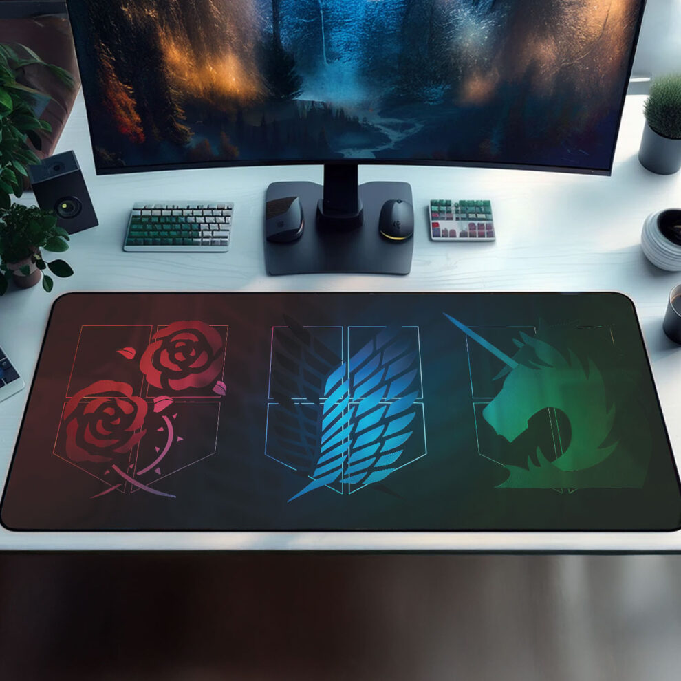Attack On Titan Regiment Crests Desk Mat Gaming Mouse Pad