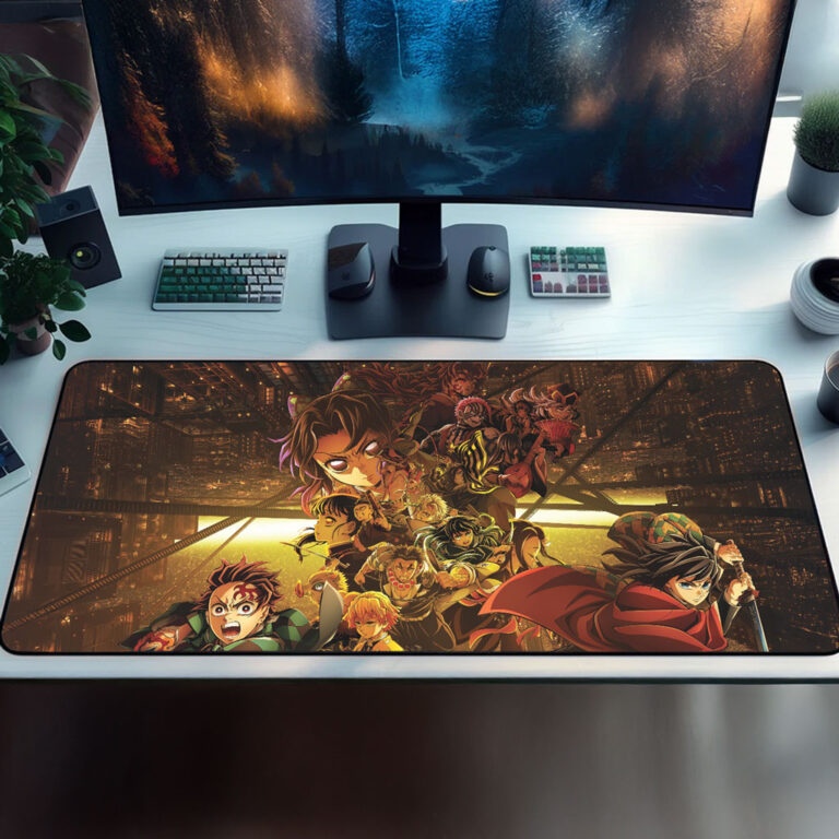 Demon Slayer Full Cast Battle Mouse Pad Large Size | NEKO Mouse Pads Store