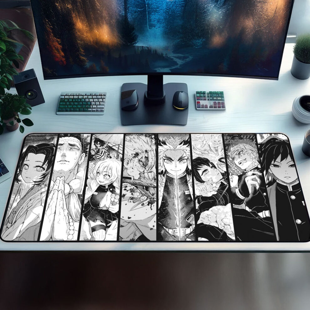 Hashira Manga Edition Demon Slayer Mouse Pad Black And White | NEKO ...