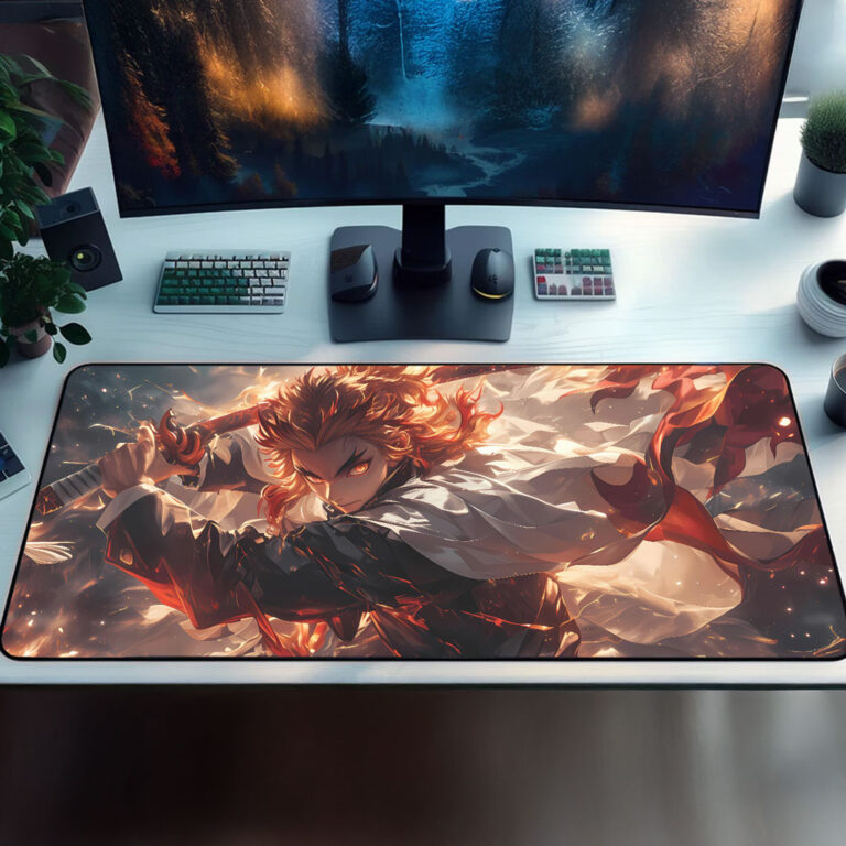 Rengoku Mouse Pad Flame Hashira Desk Mat | NEKO Mouse Pads Store
